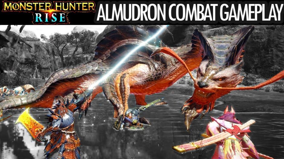 Monster Hunter Rise ALMUDRON GAMEPLAY COMBAT SHOWCASE BATTLE TRAILER ...