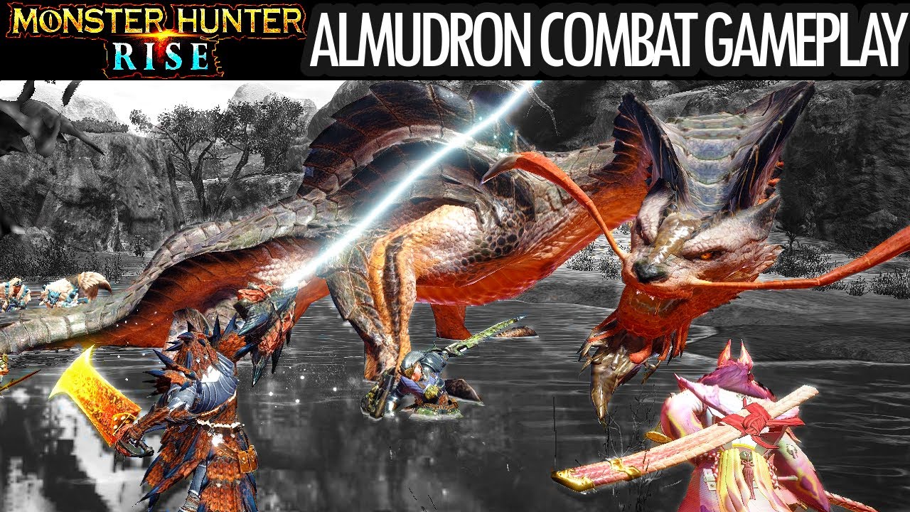 Monster Hunter Rise ALMUDRON GAMEPLAY COMBAT SHOWCASE BATTLE TRAILER ...